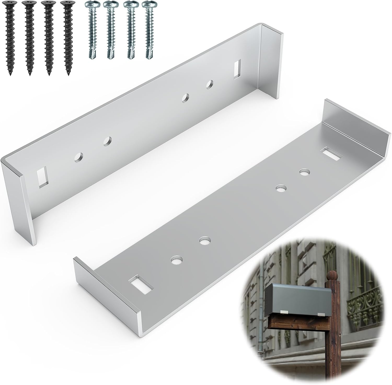 Amazon.com : Fixirons Metal Mailbox Mounting Bracket Large for ...