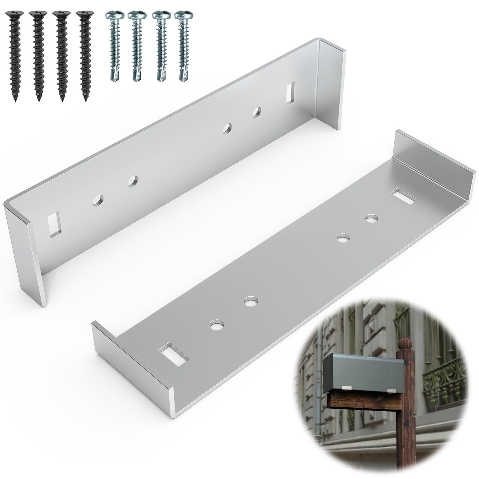 Amazon.com : Fixirons Metal Mailbox Mounting Bracket Large for ...