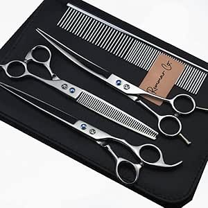 Set Tijeras Estética Canina Grooming, 3 Tijeras + 1 Peine de Peluquería ...