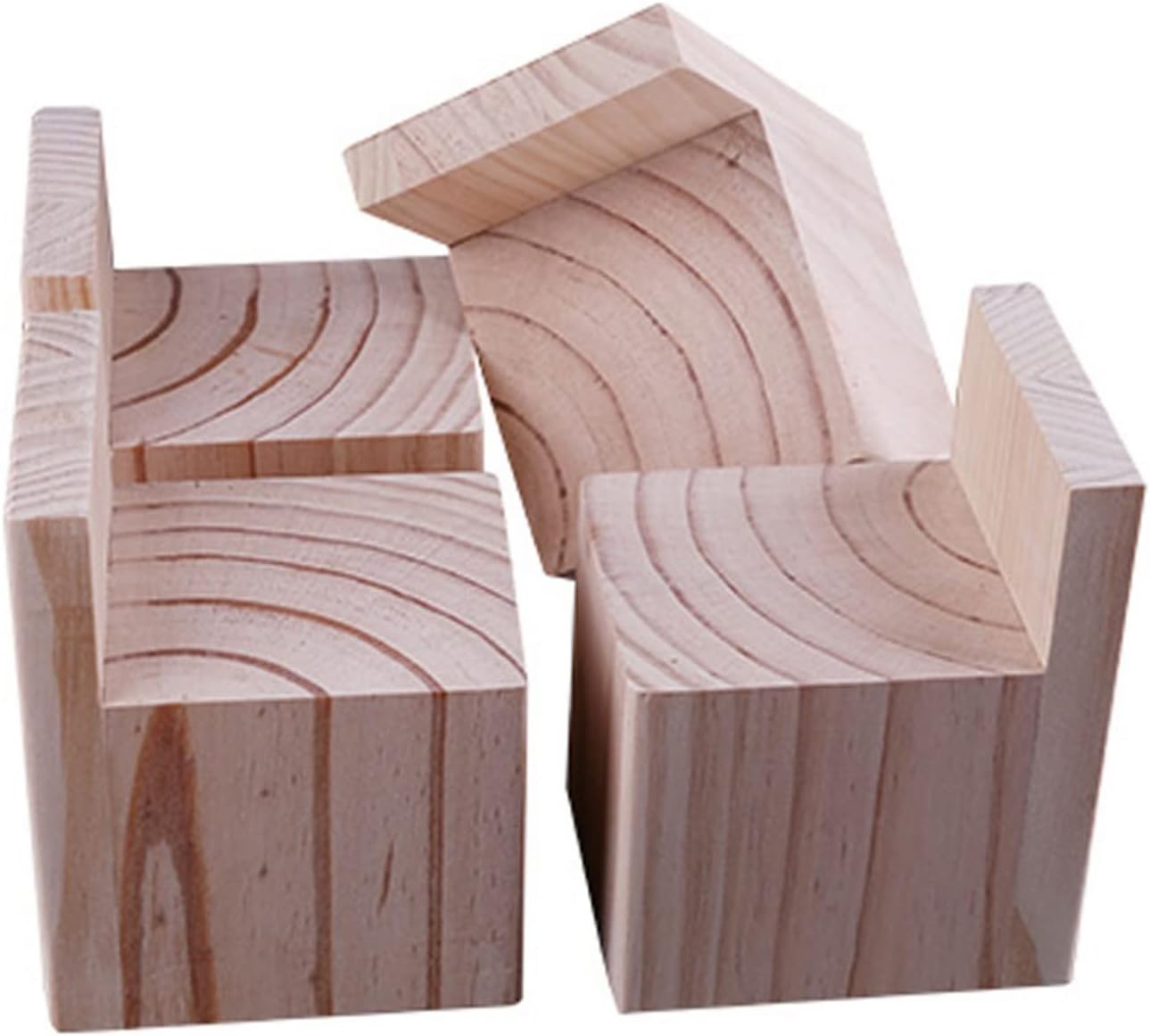 HOSFATON 4 pcs of furniture riser made of wood, furniture feet, bed ...