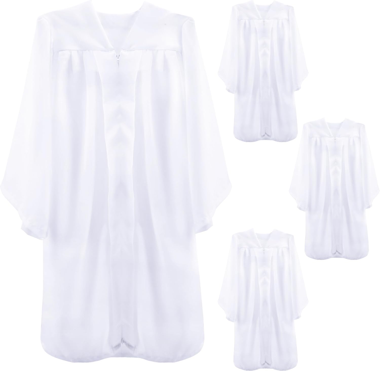 Amazon.com: Flotory 4 Pack Adult Unisex Matte Choir Robes White Choir ...