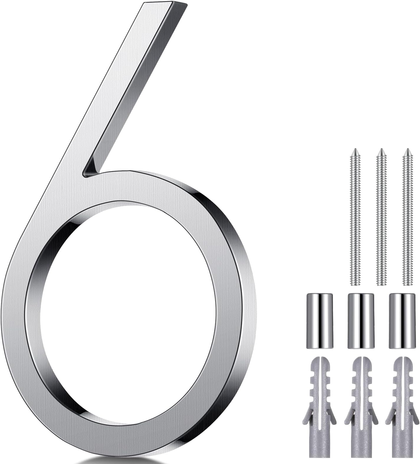 Amazon.com: Blulu 8 Inch Stainless Steel Floating Large House Number 0 ...