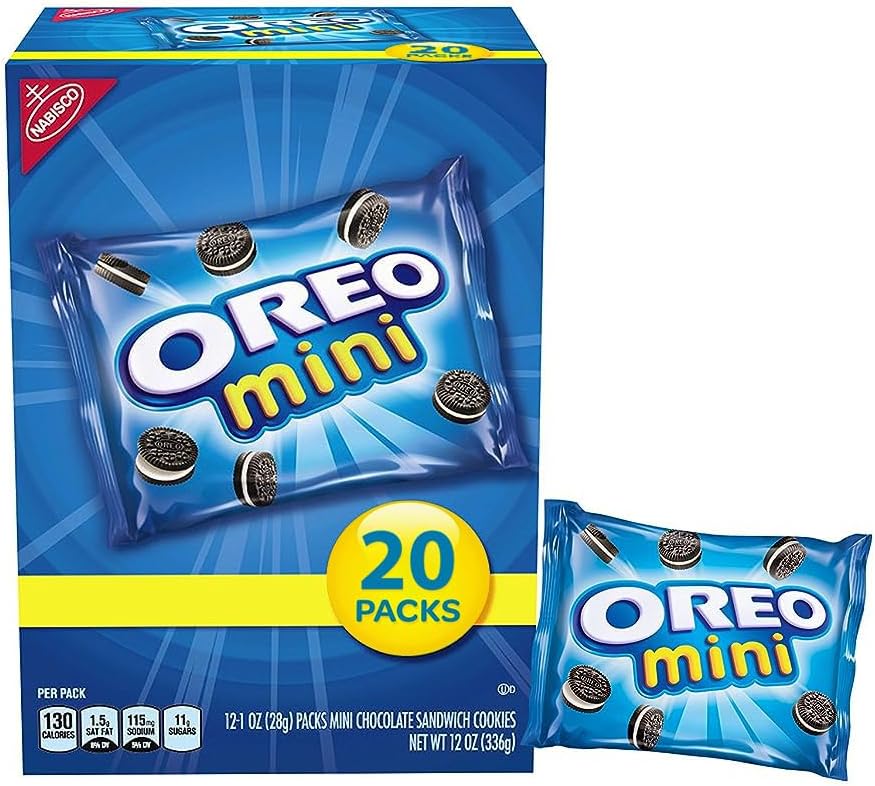 Amazon.com: OREO Mini Chocolate Sandwich Cookies, 20 Snack Packs ...