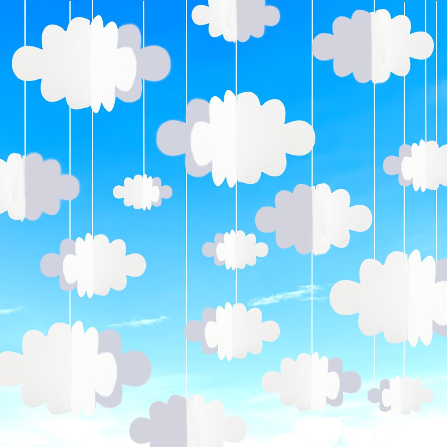 Amazon.com: 16 Pieces Hanging Felt 3D Cloud Ornaments, Artificial ...