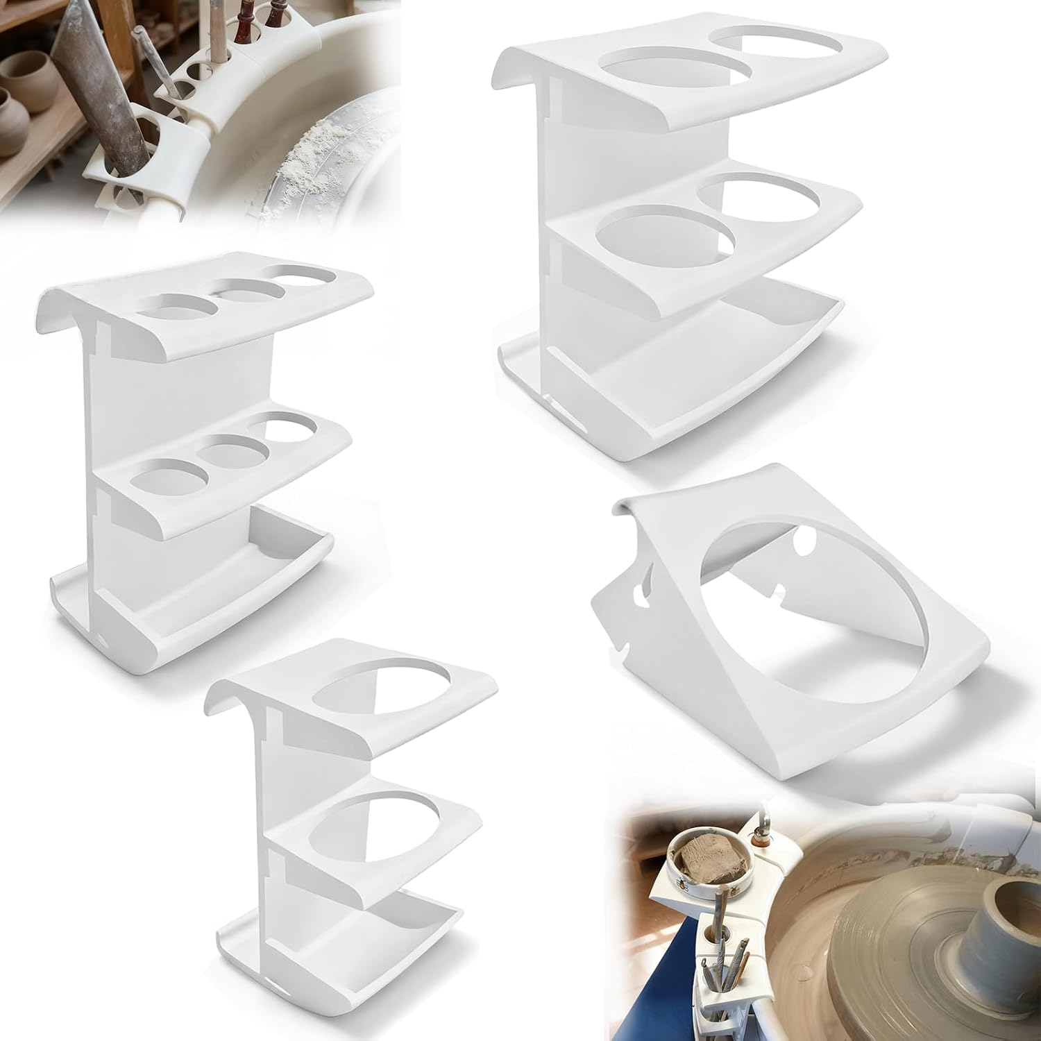Amazon.com: Agamino Pottery Wheel Tool Holder Set – 4-Piece Hook-On ...