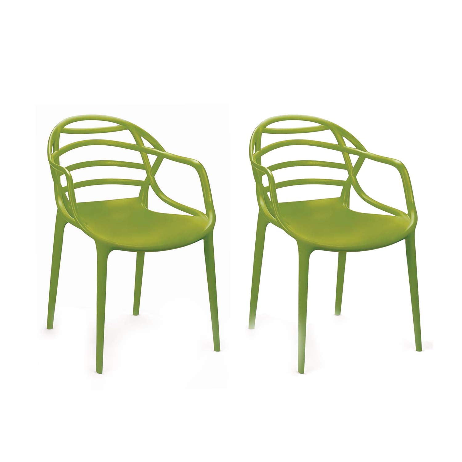 Cello Atria Plastic Chair Set - Pack of 2 - Green : Amazon.in: Home ...