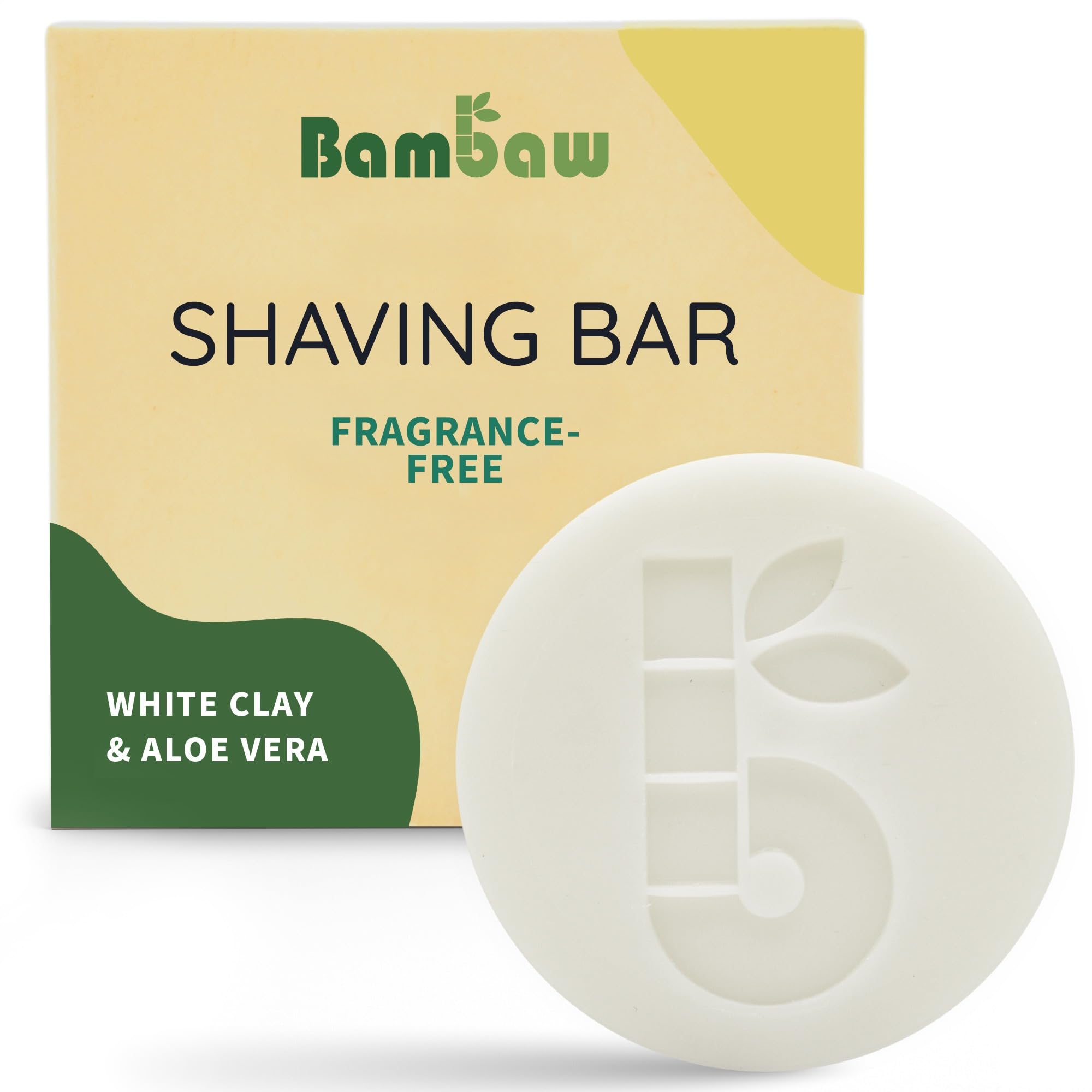 Bambaw | Shaving Soap Bar | 80g | Organic White Clay & Aloe Vera ...