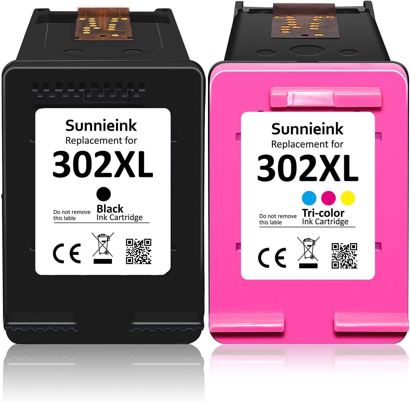 Sunnieink 302 XL Ink Cartridges Replacement for HP 302 Black and Colour ...