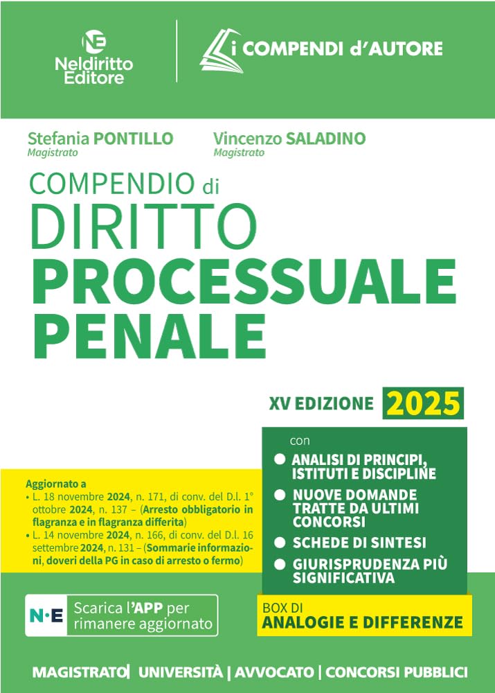 Compendio di procedura penale 2025. Nuova ediz. : Pontillo, Stefania ...