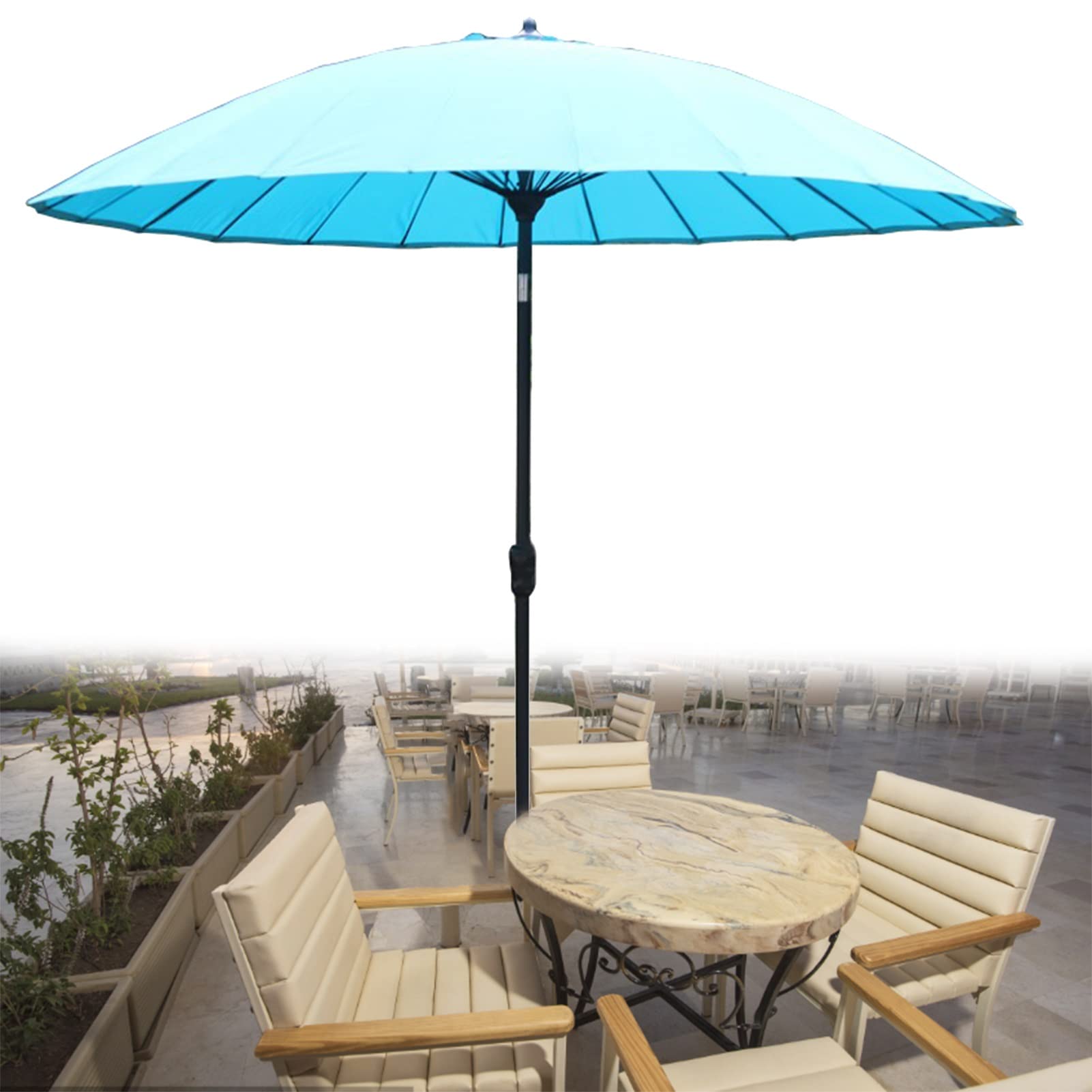 Bbhw Parasol Garden Umbrella 9 Foot Patio Umbrellas With Crank ...