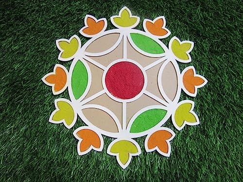 DIY MDF Readymade Round Diya Designer Rangoli Mat Easy to Use Rangoli ...