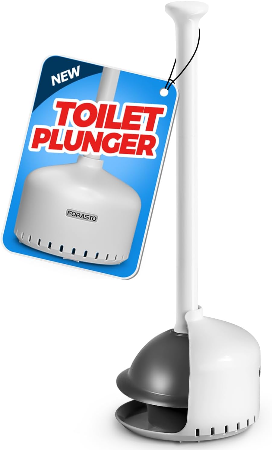 Amazon.com: mDesign Plastic Freestanding Hideaway Toilet Bowl Plunger ...