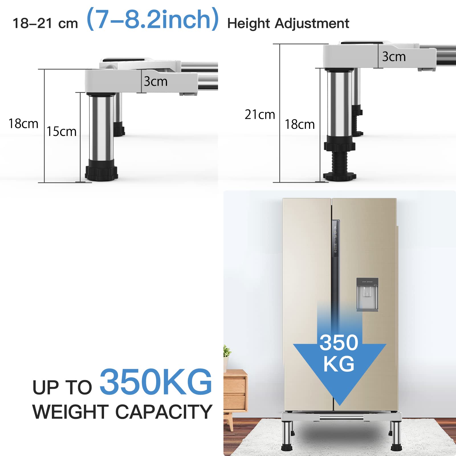 Snapklik.com : Mobile Fridge Stand Base- 4 Heavy Duty Wheels