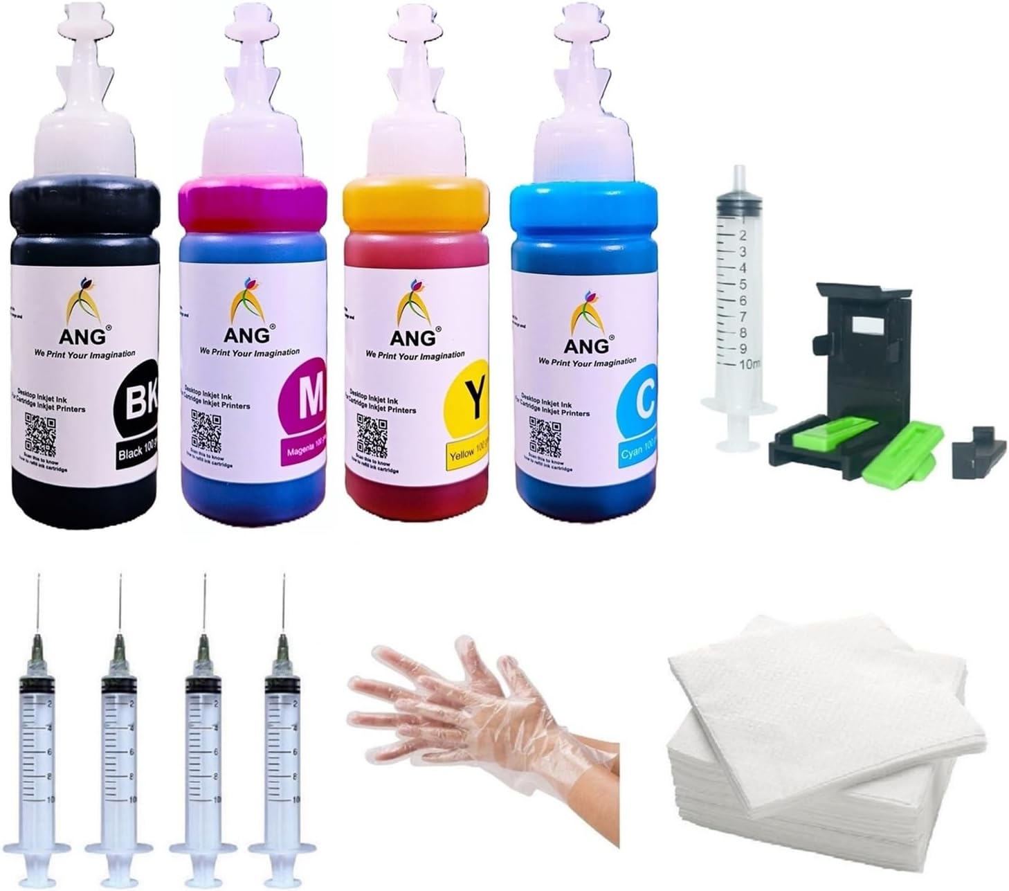 ANG Ink Refill Kit for Canon PIXMA MG2577S – Full Set of Cyan, Magenta ...
