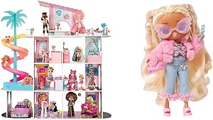 L.O.L. Surprise! OMG Fashion House Playset with 85+ Surprises - Real Wood Doll House with Pool ...