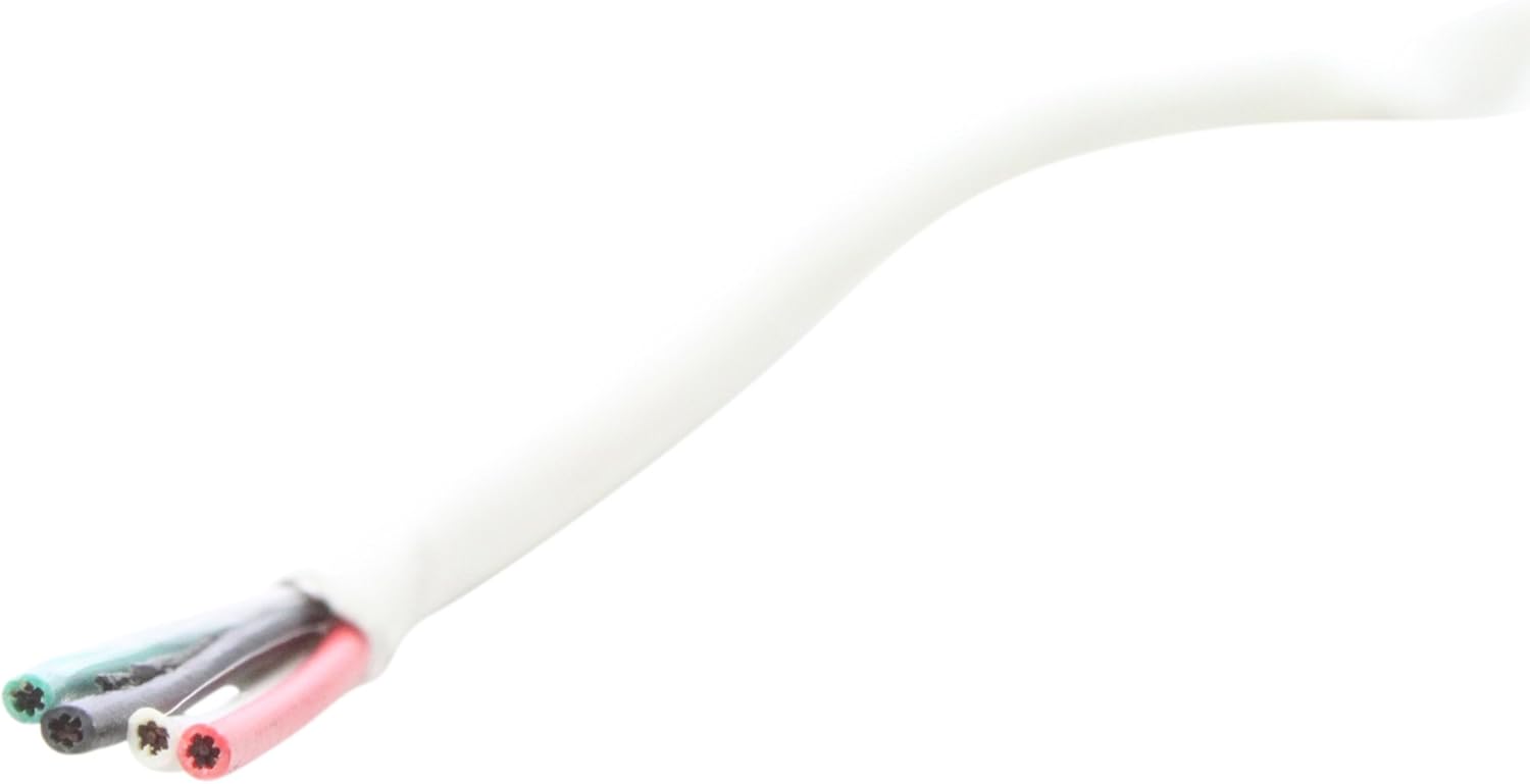 Faster Cable P224C-WHT/PNK 22AWG 4C STR Cable, Plenum, White/Pink, 1000 ...