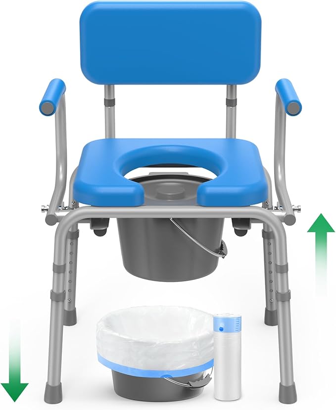 Amazon.com: Loyoda Drop Arm Bedside Commode with Linners, Commode with ...