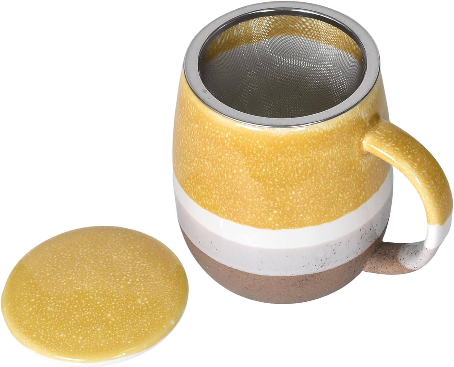 Lunaanda 350ml/12oz Ceramic Tea Cup,Tea Mug with Infuser and Lid ...