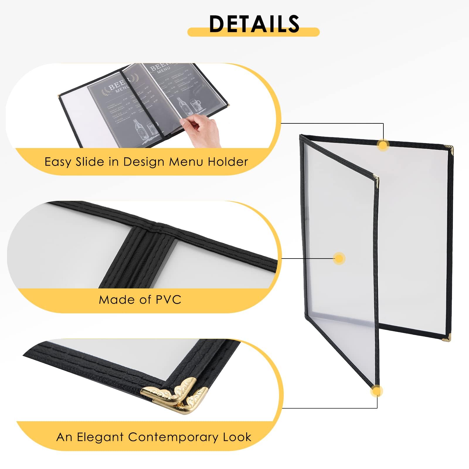 Snapklik.com : MYFULLY 8.5 X 11 Inch Menu Covers Pack Of 10 Transparent ...