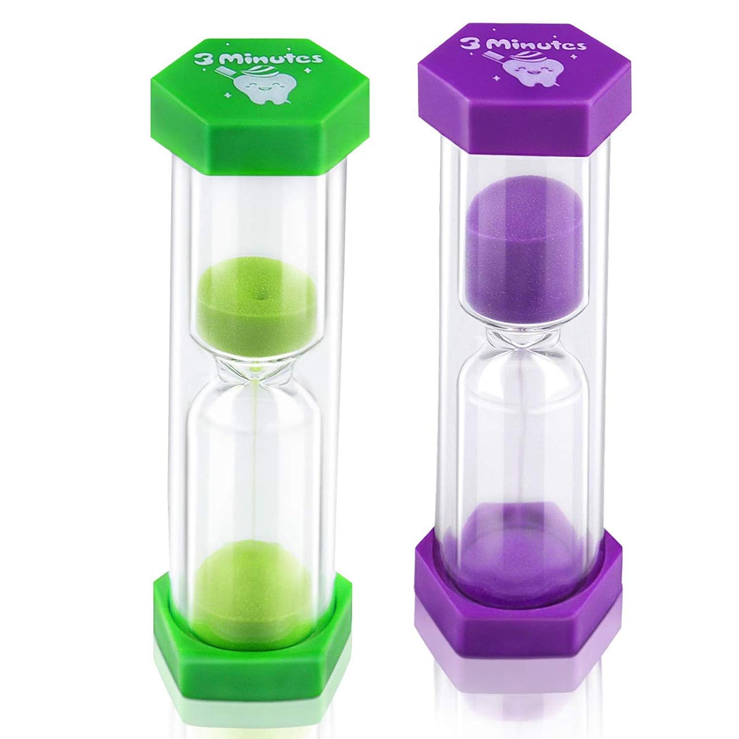 Jeowoqao Tooth Brushing Timers for Kids and Teens, 3 Minutes Hourglass ...