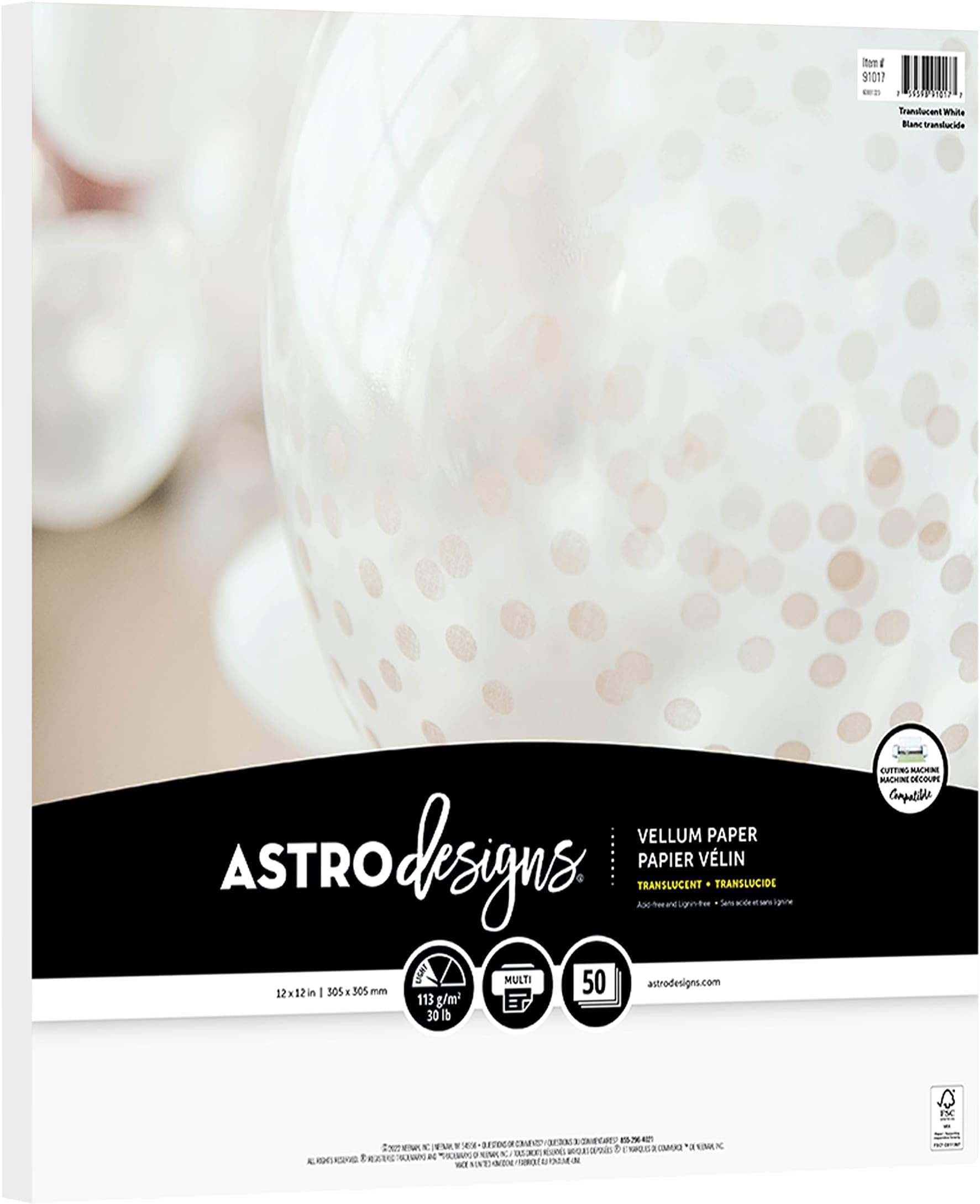 Amazon.com : Astrodesigns Crafting Cardstock, 12" x 12", 30 lb/113 gsm ...