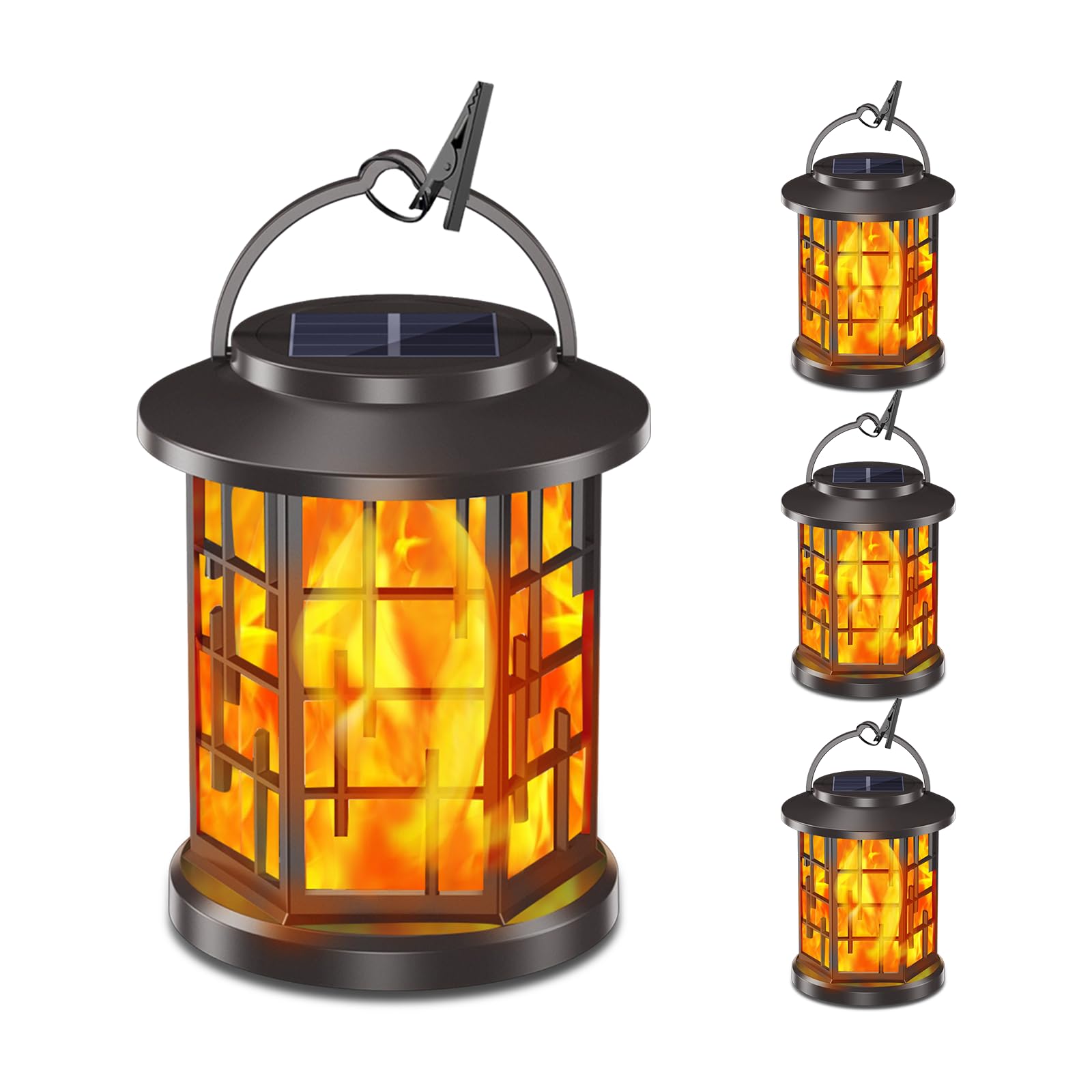 Snapklik.com : Solar Hanging Lanterns Outdoor, Flickering Flames ...
