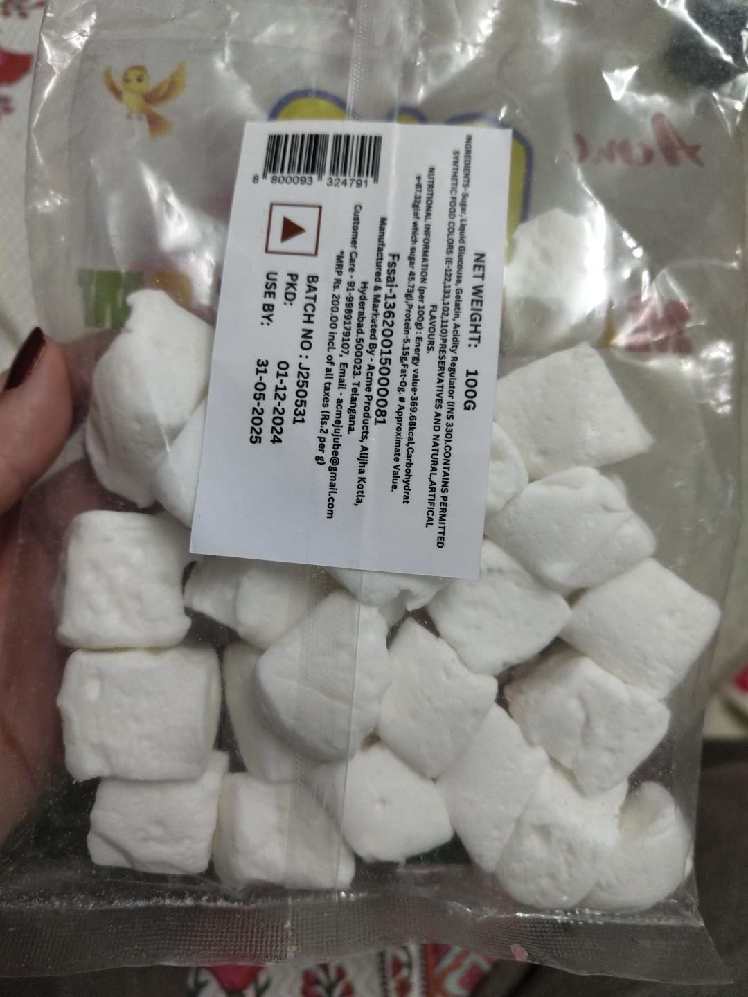 Acme Products Marshmallows | White Cubes | Imported Quality | 35-40 ...