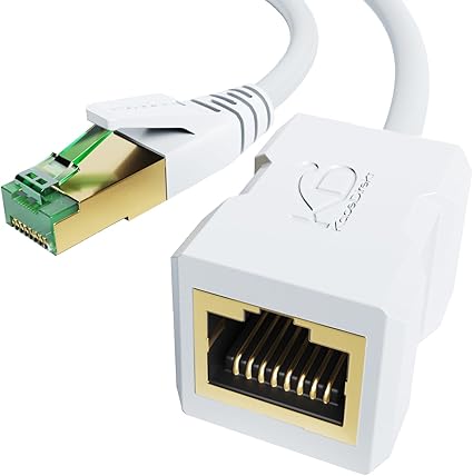 Ethernet extension cable with break-proof design, white – 1m (CAT 7 ...