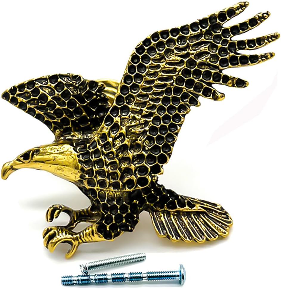YOUYOUULU 3Pcs Golden-Eagle-Drawer-Pulls, Unique-Dresser-Animal-Knobs ...