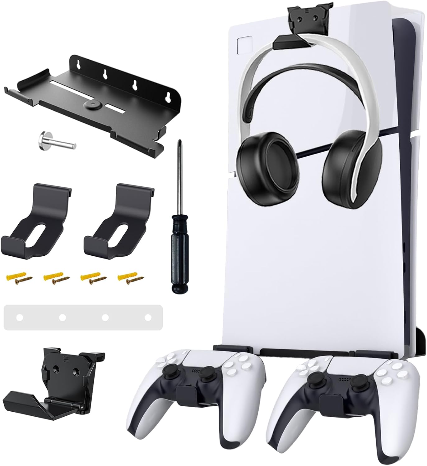 KUNSLUCK Upgraded Wall Mount Kit for PS5 Slim (Disc and Digital Edition ...