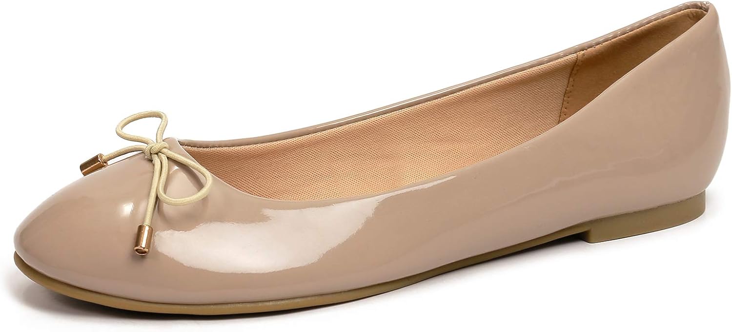 Amazon.com | WFL Women's Flats Round Toe Slip on Comfort Walking Ballet ...