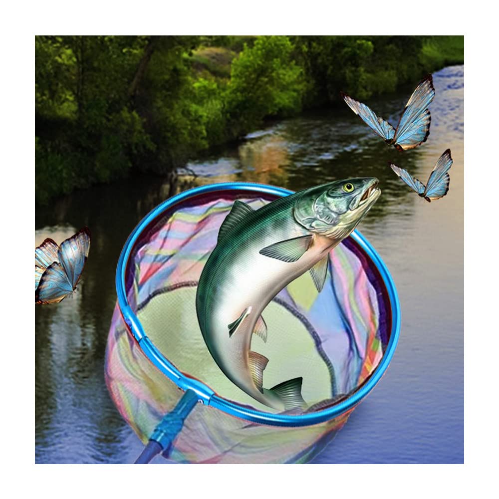 Telescopic Fishing Net For Children Rainbow Design Kids Fishing Net ...