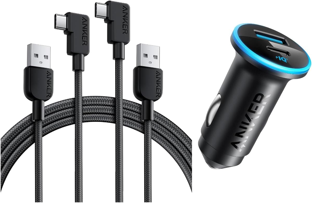 Amazon.com: Anker USB C Cable Right Angle, 2-Pack 6 ft USB-A to 90 ...