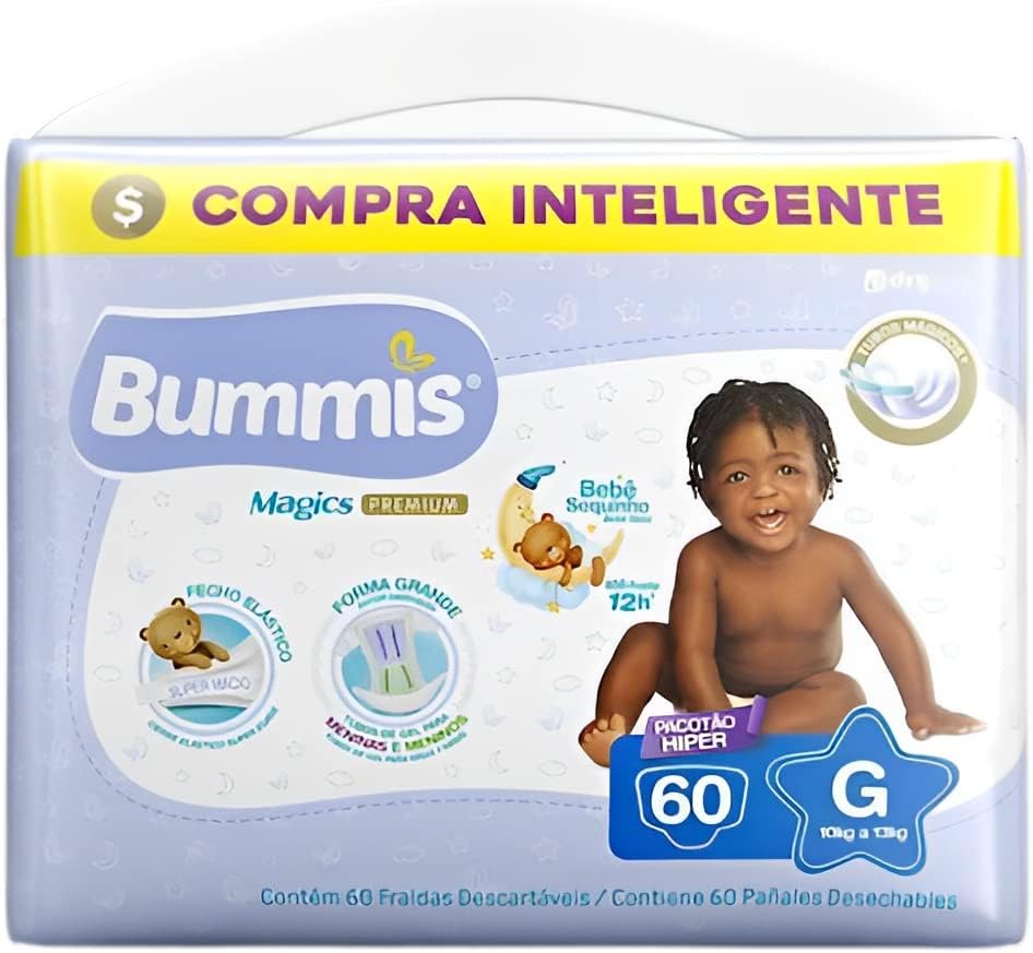 FRALDA BUMMIS PREMIUM HIPER - TAMANHO G 60 UNIDADES | Amazon.com.br