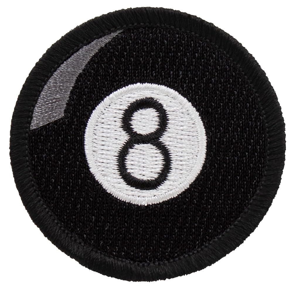 Amazon.com: 8 Ball Billiards Patch - 2" Diameter Round Embroidered Pool ...