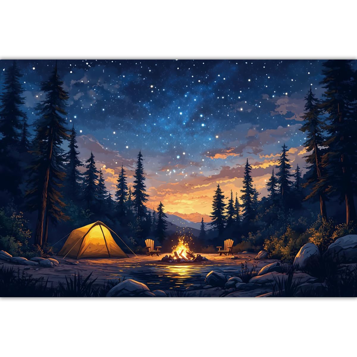 Amazon.com: 7X5FT Forest Scene Camping Backdrop, Camping Photography ...
