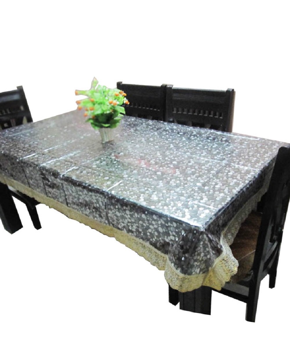 Buy Kuber Industries PVC 6 Seater Transparent Dining Table Cover - Gold ...