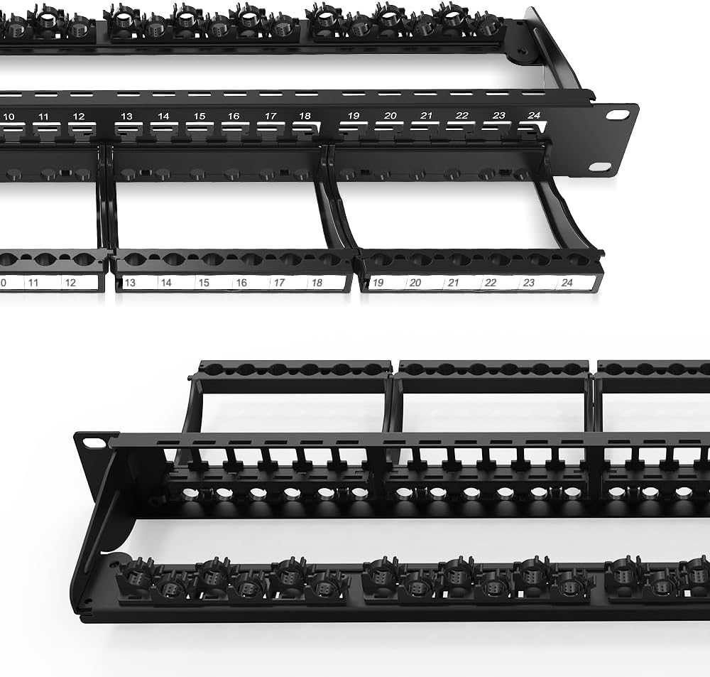 Amazon.com: Enmane Patch Panel 24 Port Blank Keystone Patch Panel RJ45 ...