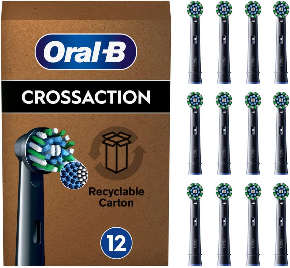 Oral-B Pro Cross Action Electric Toothbrush Head, X-Shape And Angled Bristles for Deeper Plaque ...
