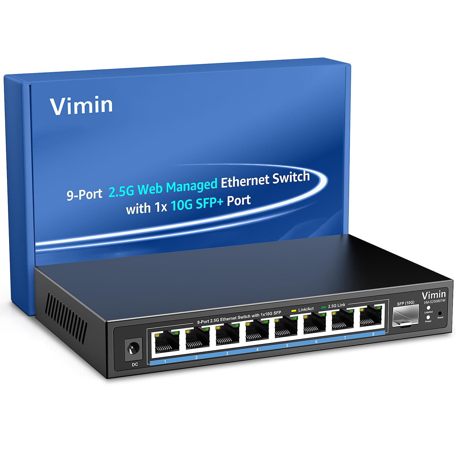 VIMIN 8 Port 2.5G Web Managed Ethernet Switch with 10G SFP, Commutateur ...