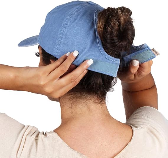 Ponyflo Cotton Ponytail Hat - Ponytail Caps for Women, Designed for All ...