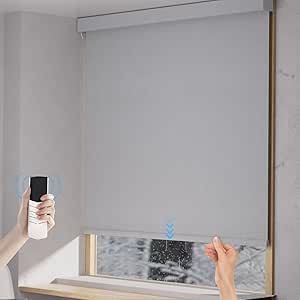 Amazon.com: MYshade Custom Motorized Roller Shades with Remote, Cordless Manual and Automatic ...