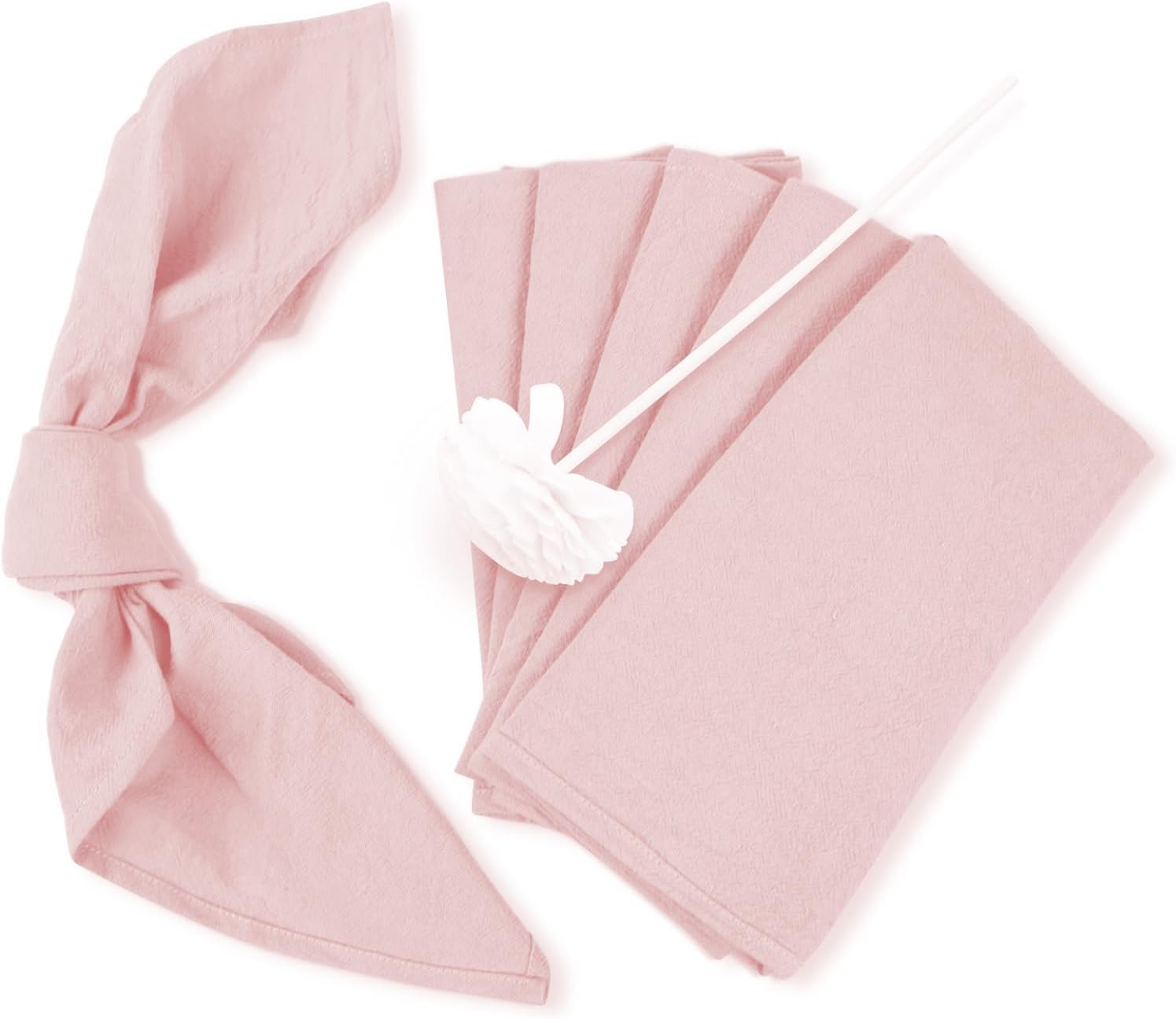 Amazon.com: Whaline 12Pcs Dusty Rose Cloth Napkins Soft Cotton Table ...