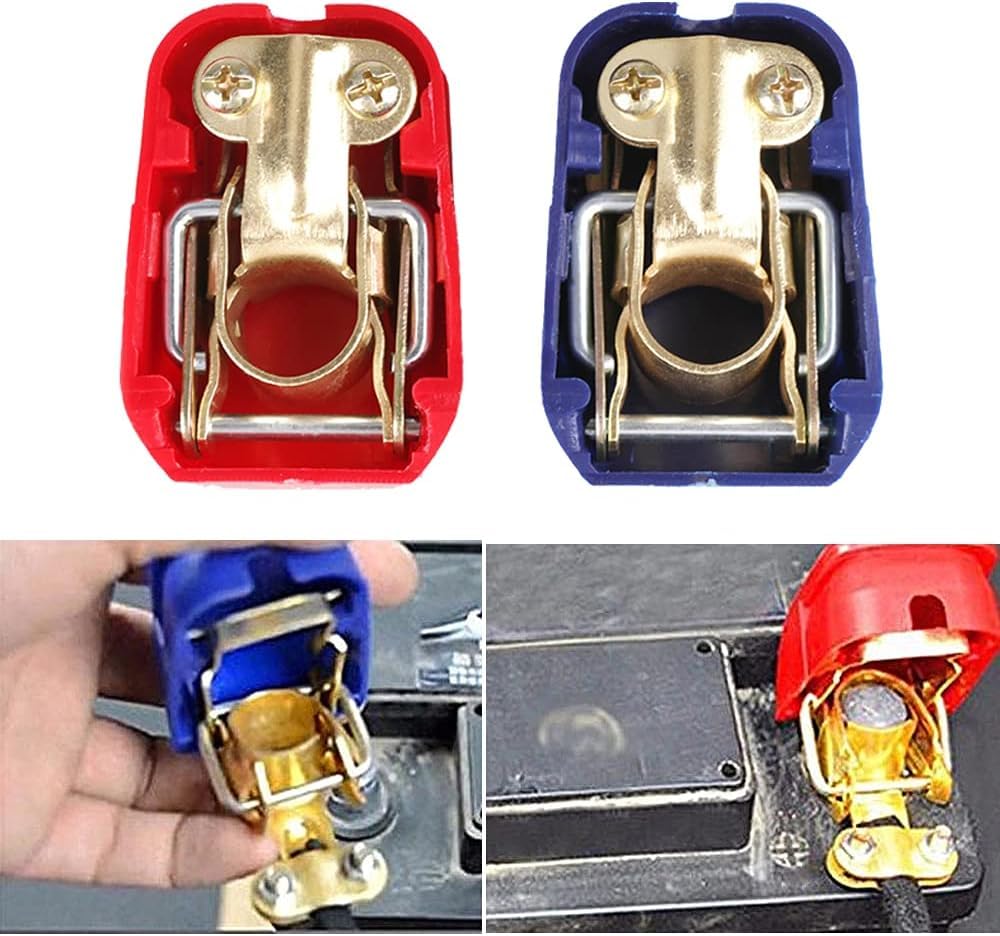 Car 1 Pair Quick Release Positive Negative Battery Connector Clamps For ...
