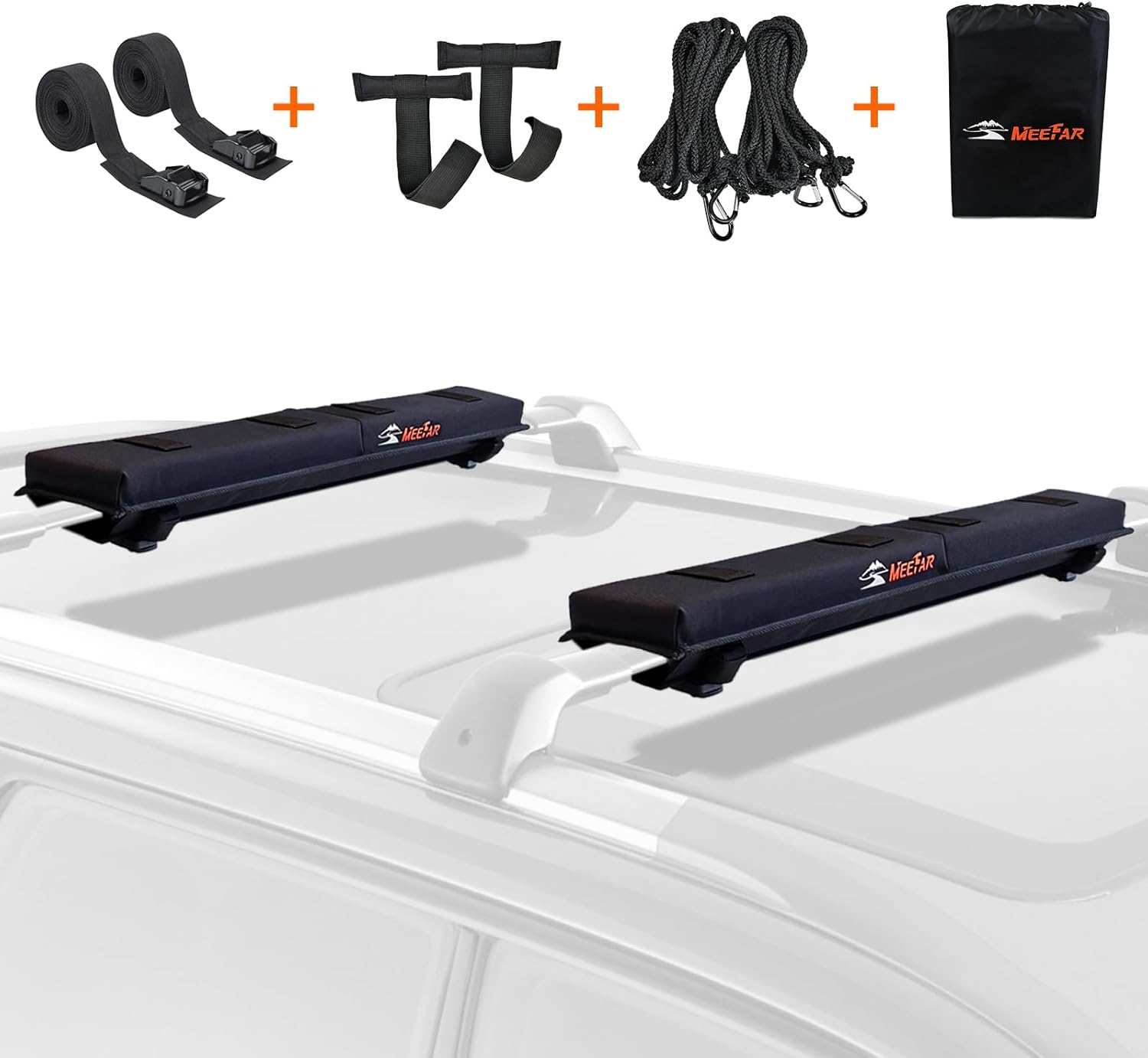 Amazon.com: MeeFar Universal Roof Rack Pads Fit on Cross Bars - for ...