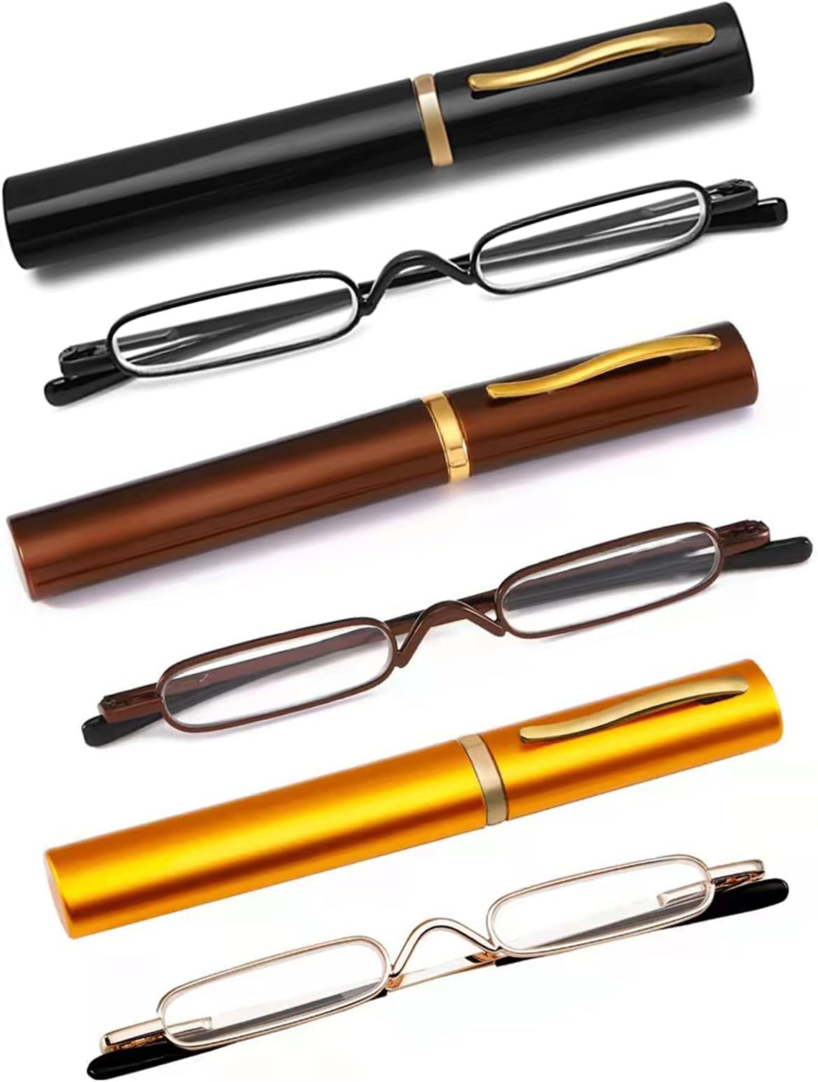 Amazon.com: OWTXIS 3 Pack Mini Slim Pen Reading Glasses - Compact ...