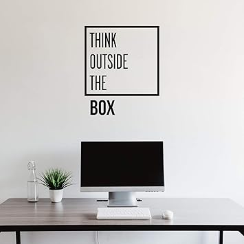 Amazon.com: Think Outside The Box - Inspirational Quotes Wall Art Vinyl ...