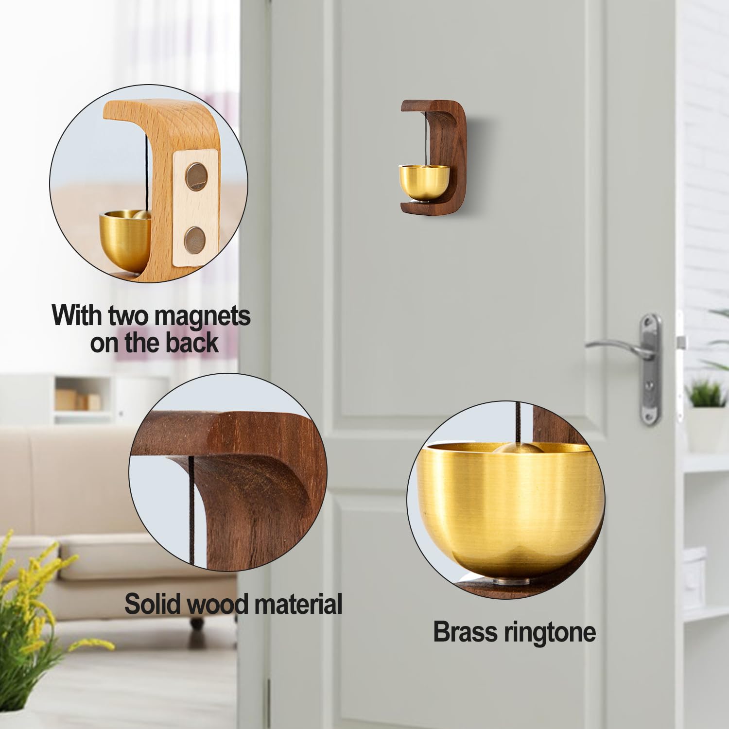 Large Bells Shopkeepers Bell For Door Opening- Set Of 2 Large Wood Door ...