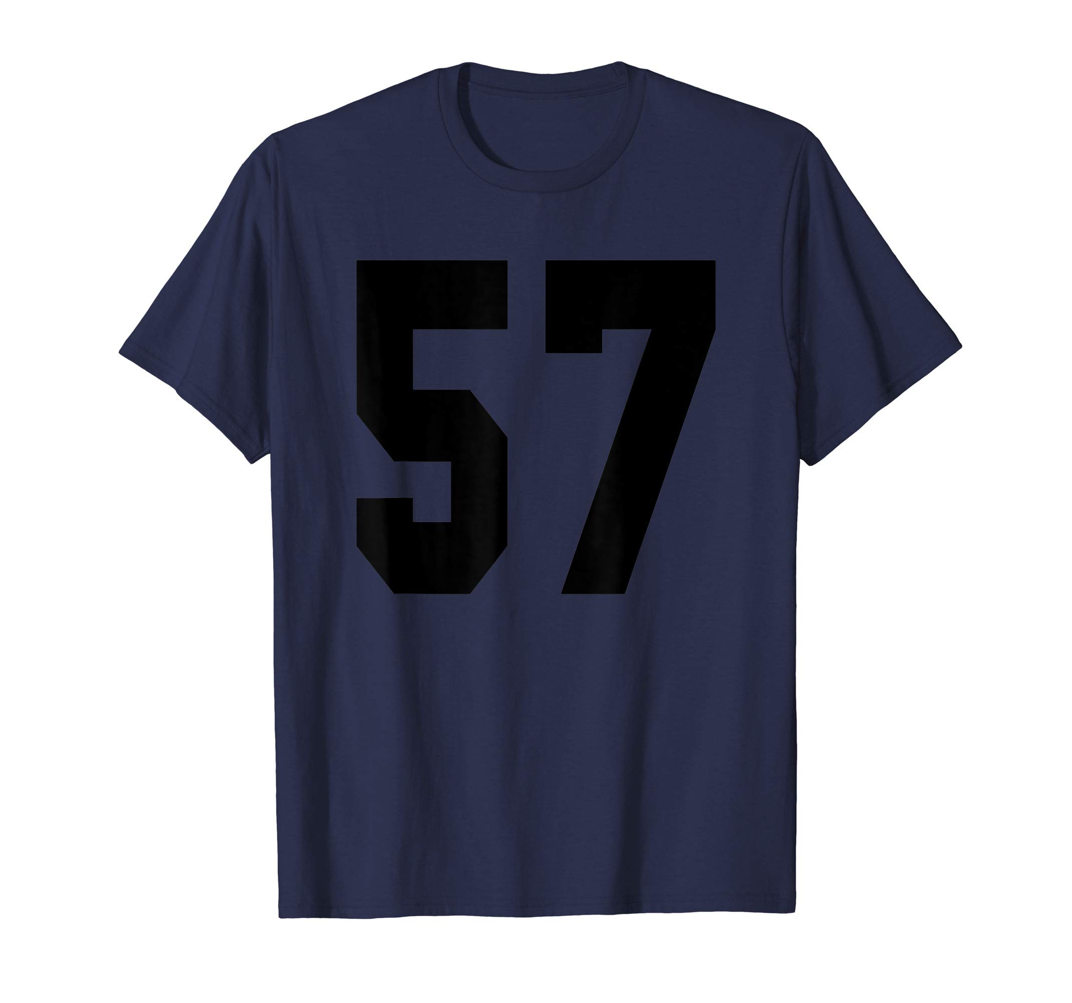 Buy # 57 Team Sports Jersey Front & Back Number Player Fan T-Shirt ...