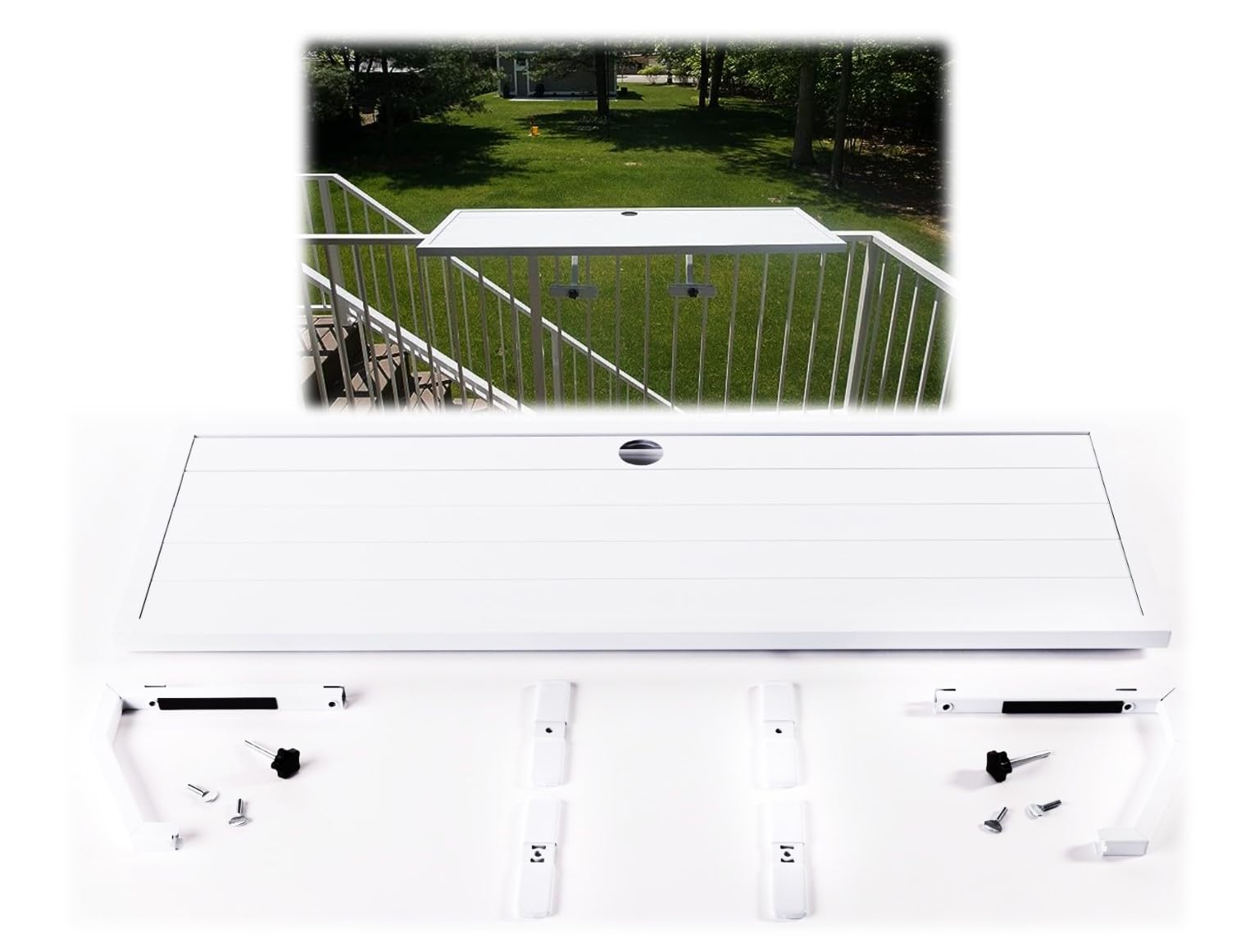 Amazon.com: Deck Rail Table | Fits Patio or Deck Railing As A Dining ...